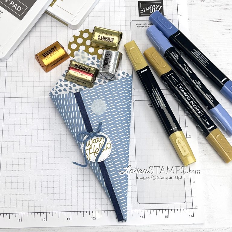 DIY Triangle Treat Cone with Stampin' Up!® Circle Sayings and NEW 2023 ...